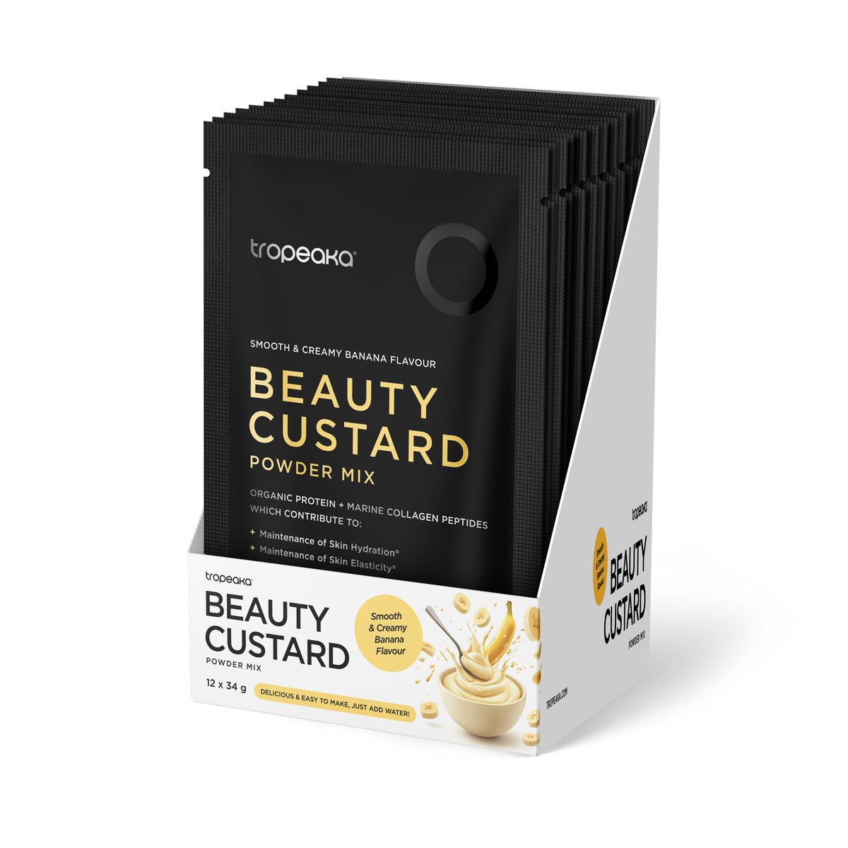 Tropeaka Beauty Custard - BANANA (Box of 12 SINGLE SERVES)– My ...
