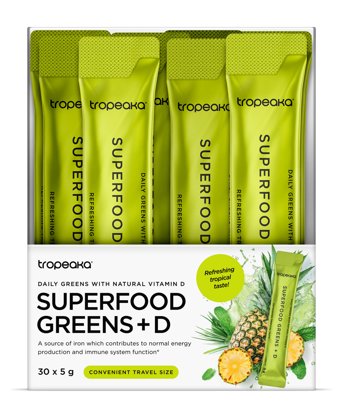 Tropeaka SUPERFOOD GREENS + D SINGLE SERVE (Box of 30 single serves ...